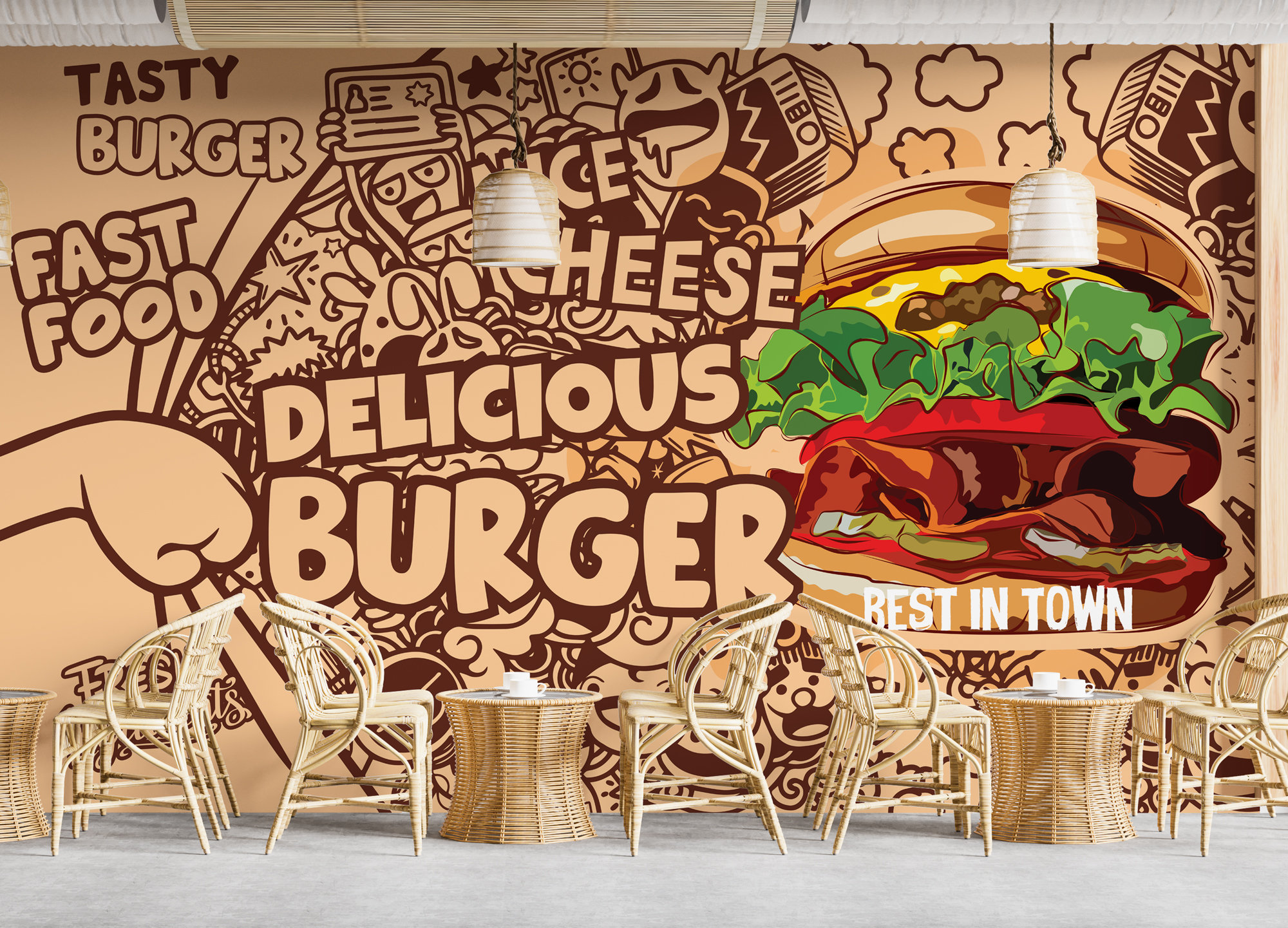 Fast Food Wallpaper 42089 Customizable Fast Food Restaurant Wallpaper