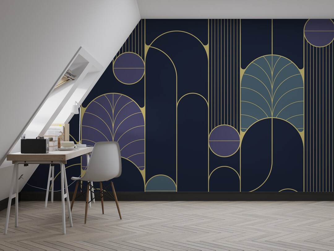 Abstract Arch Decor Wallpaper - Boho Geometric Wall Mural - Peel and ...