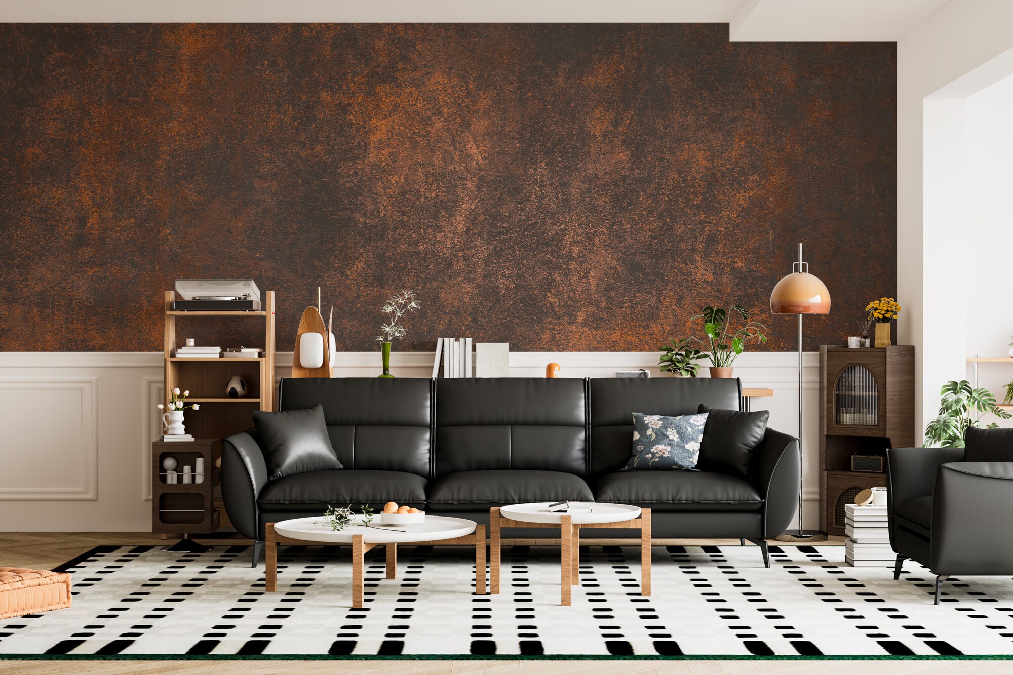 Rusty Metal Wallpaper , Copper Metal Peel and Stick Wall Mural , Old ...