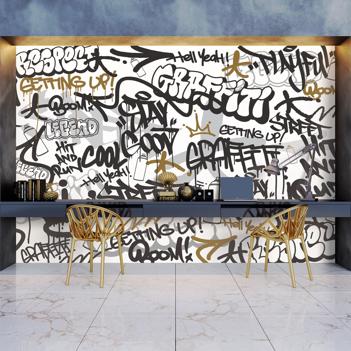 Graffiti Wallpaper Young Room Peel and Stick , Graffiti Writing Youth ...