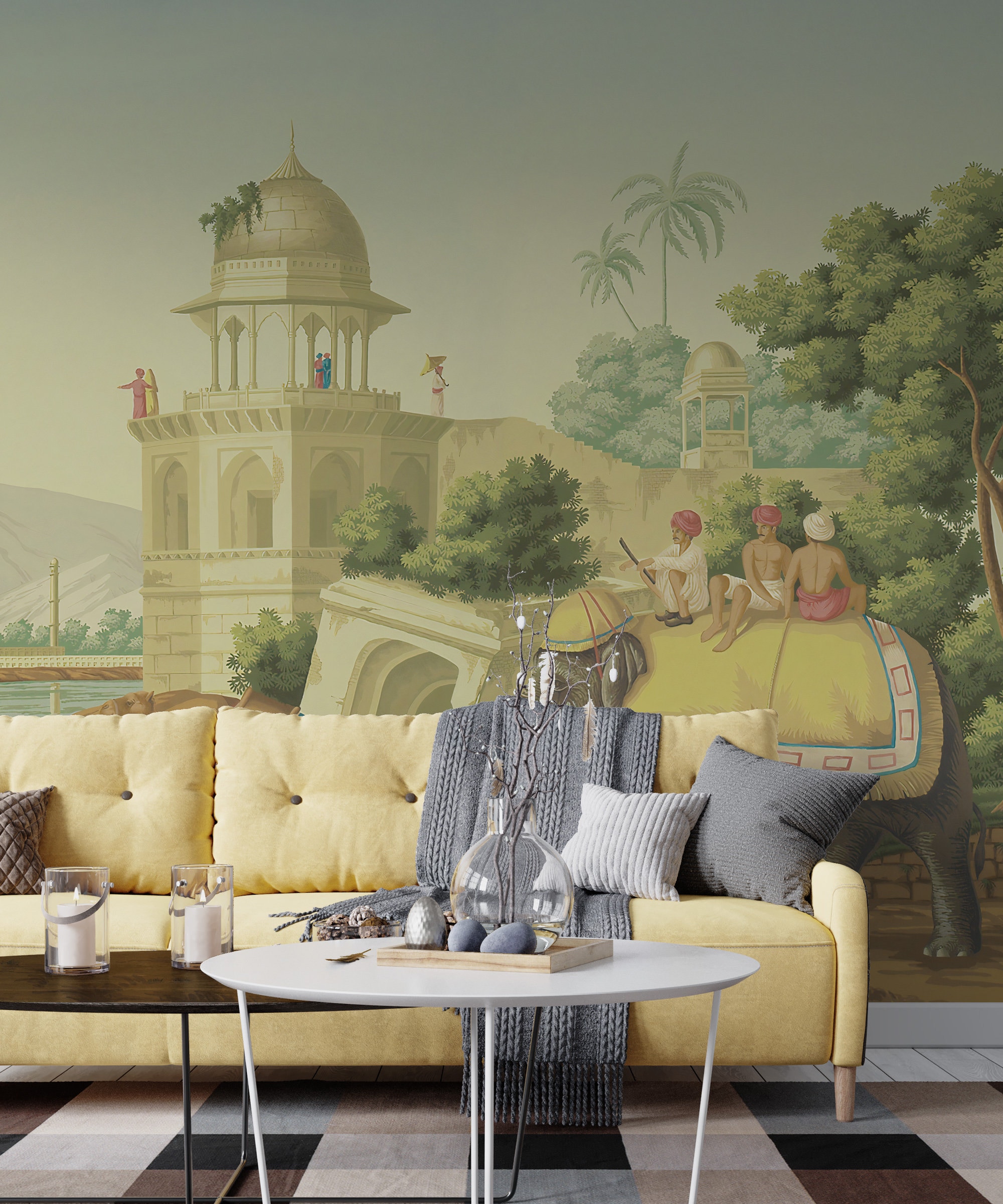 Indian Style Removable Wallpaper Ancient India Wall Mural Old Style ...