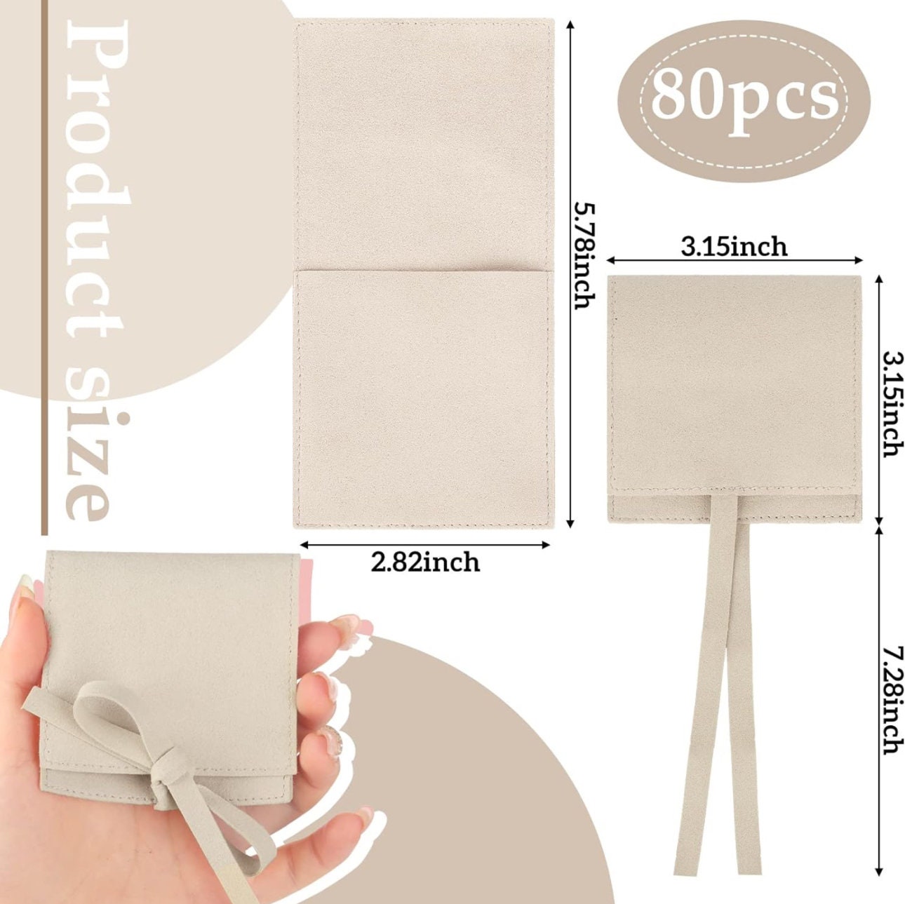 80pcs Custom Jewelry Packaging Pouch Custom Logo Envelope Bags With ...