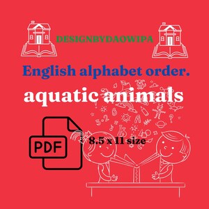 Aquatic Animals Alphabet Coloring Pages: Kids Learning (PDF Pattern) - Etsy