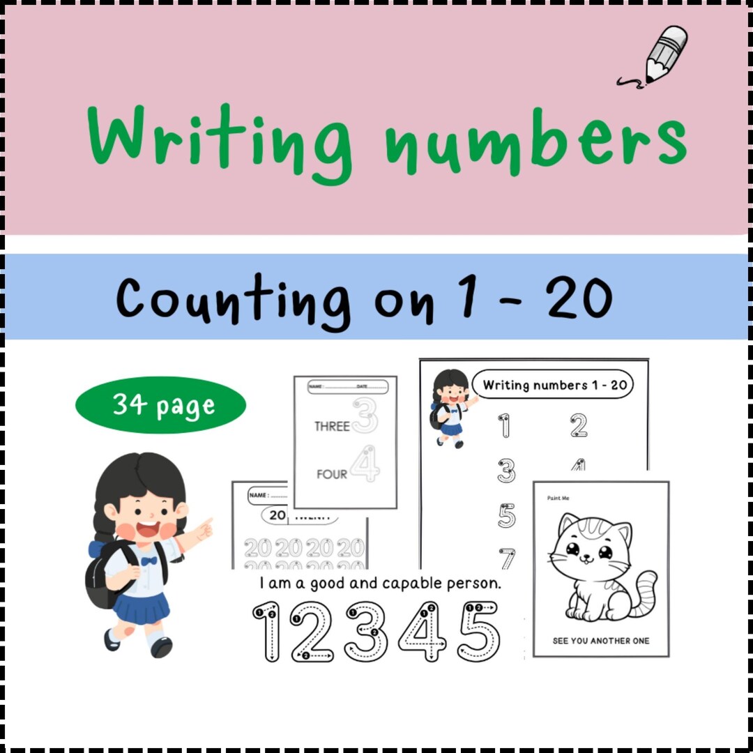 20 Number Tracing Worksheets, Traceable Numbers, Preschool Worksheets ...