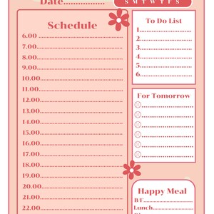 Pastal, 6 Color Tone, 6 Shades Pink ,printable Daily Planner,daily ...