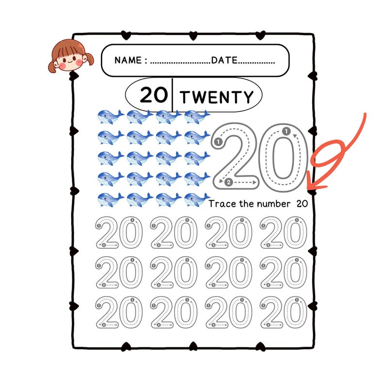 21 Number Tracing Worksheets, Traceable Numbers, Preschool Worksheets, 0-20 Printable Number ...