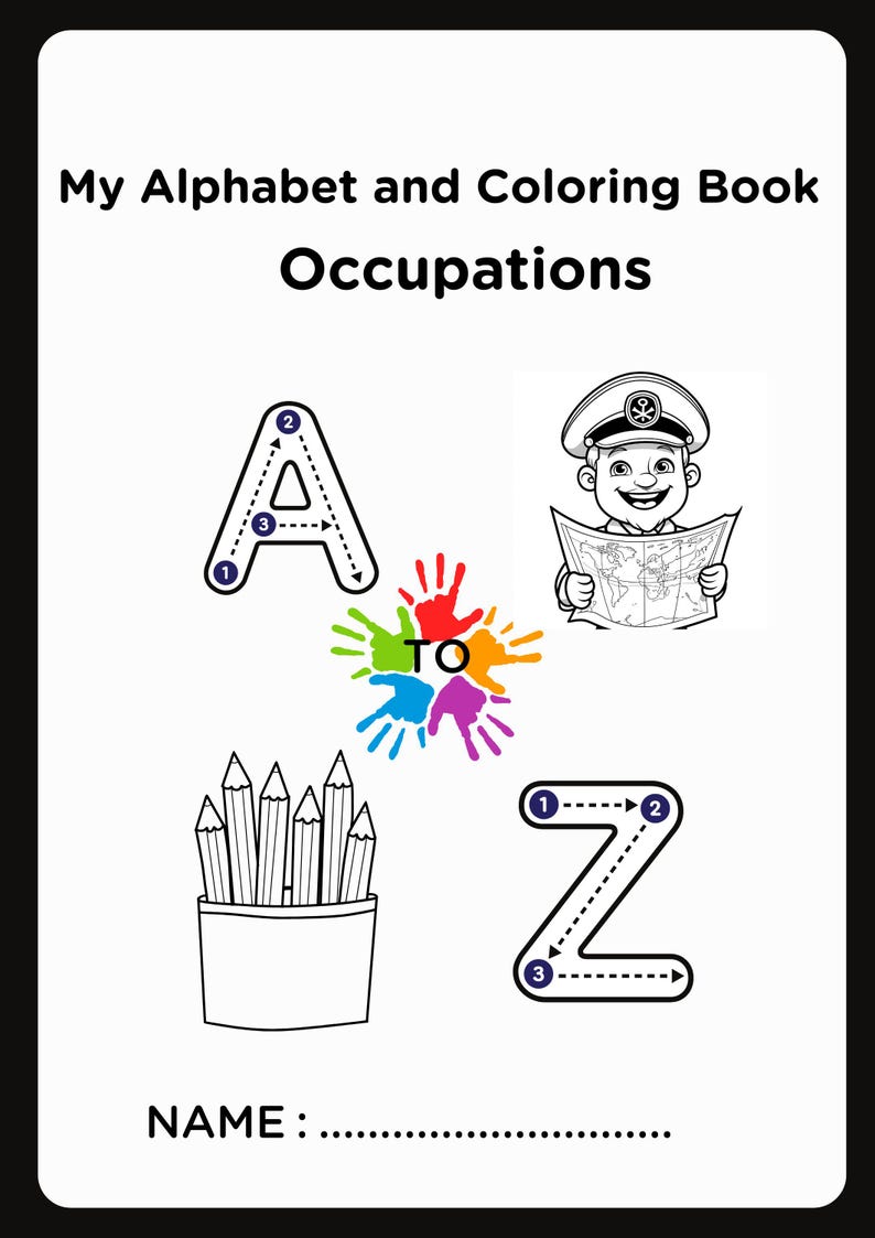 Alphabet Tracing Coloring Pages A-Z: Educational Printable Worksheet ...