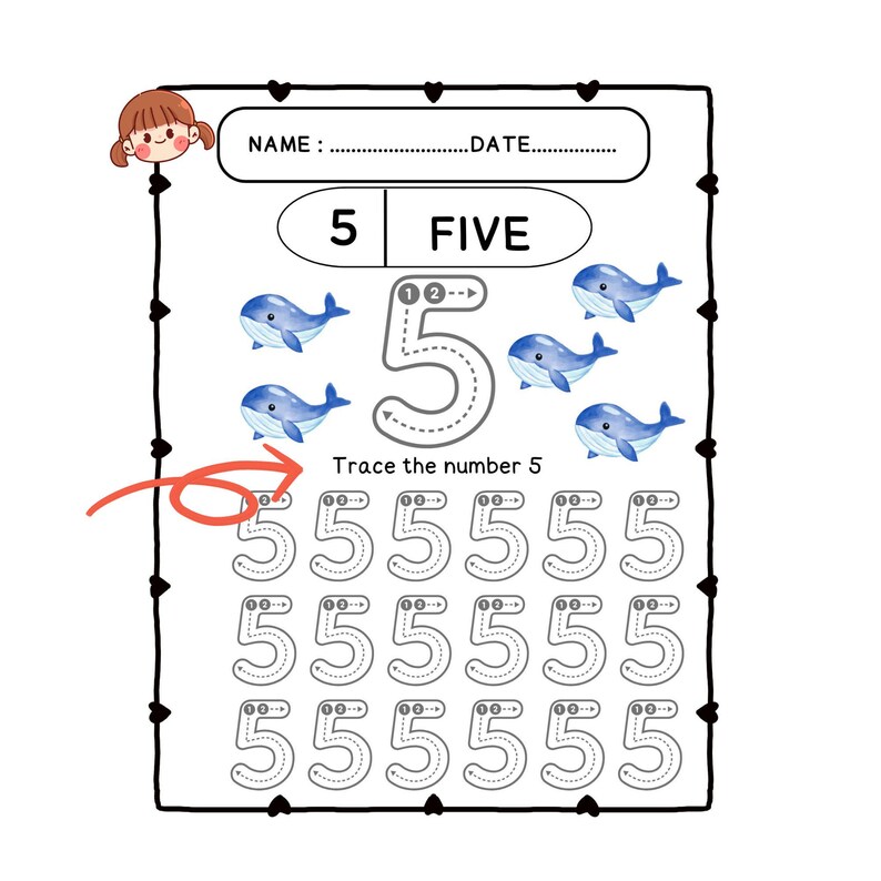 Number Tracing Worksheets: Preschool Handwriting Practice (PDF & PNG ...