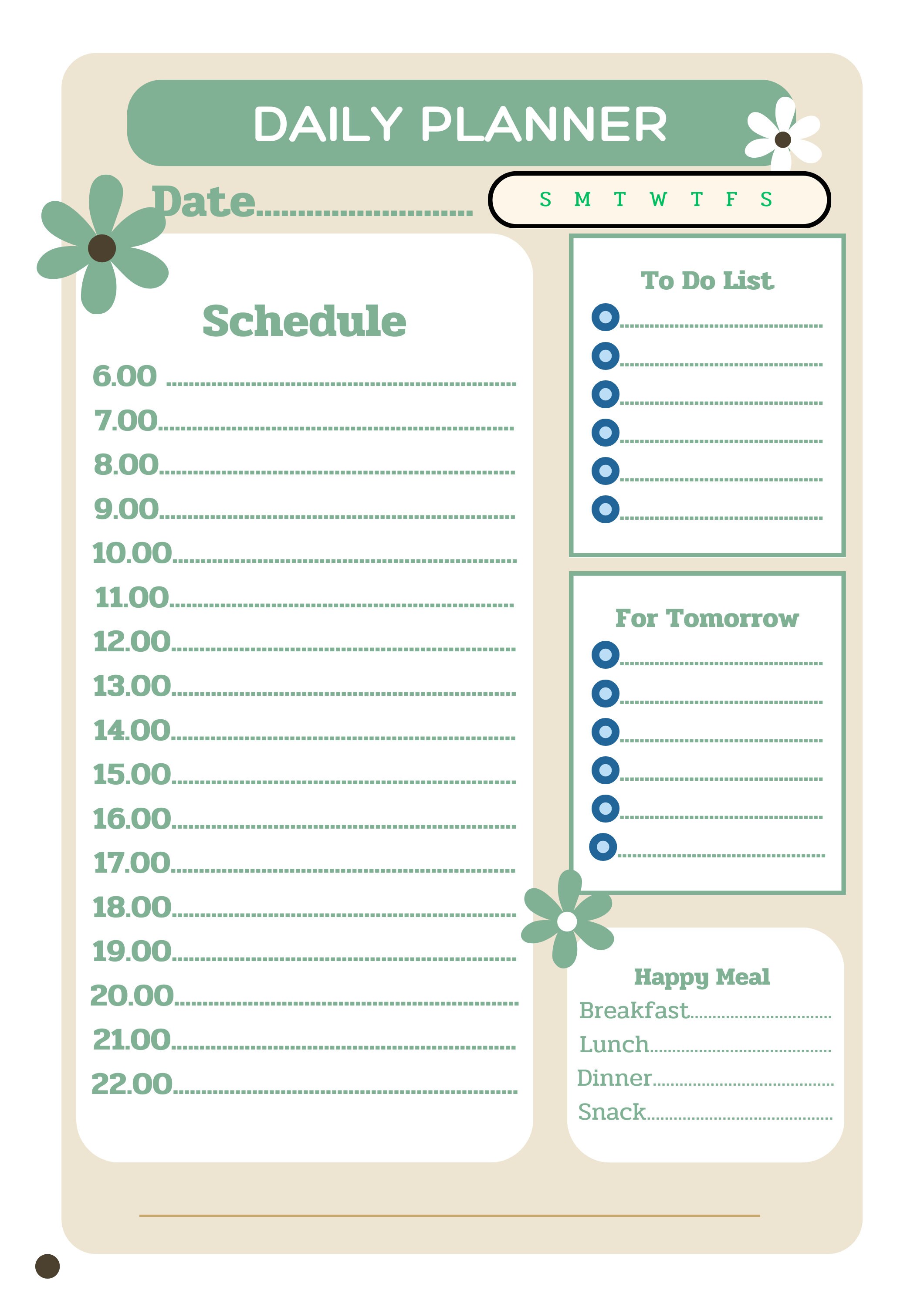Pastal 6 Color 6 Shades printable Daily Planner Digital - Etsy