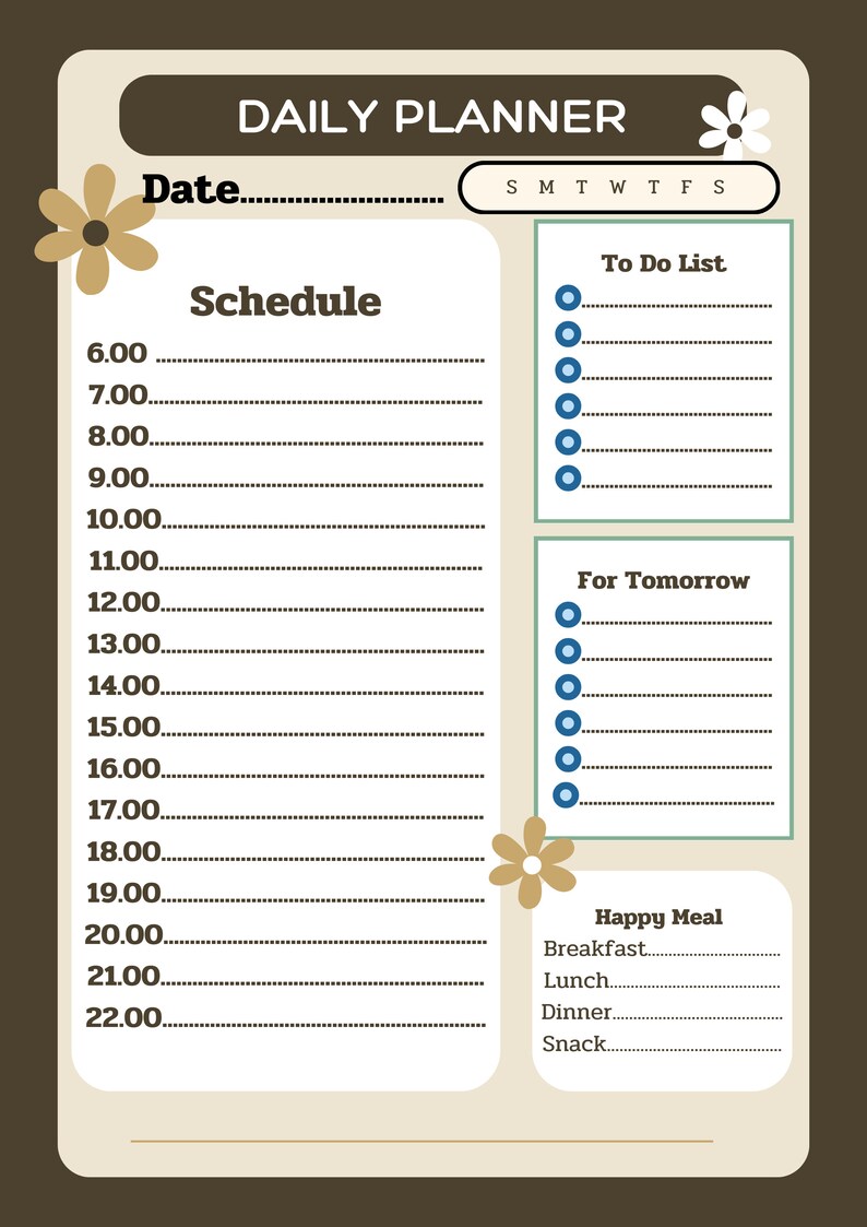 Pastal 6 Color 6 Shades printable Daily Planner Digital - Etsy