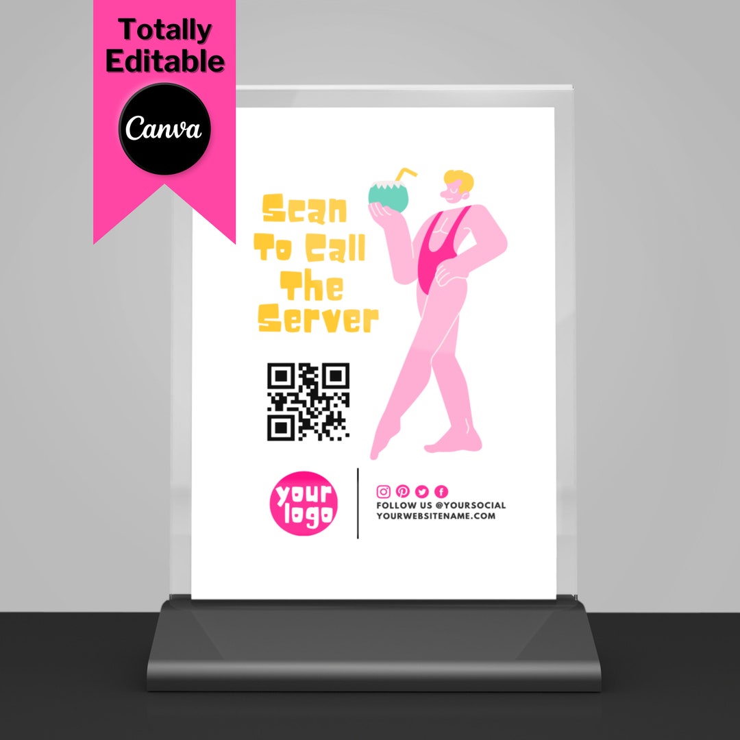 QR Code Menu Templates to Edit in Canva Bundle of Four Editable ...