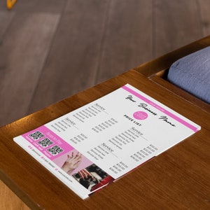 Pink Price List Template Editable and Printable in Canva - Etsy