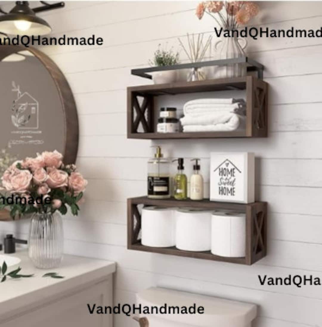 Set of 2 Wooden Cube Shelves | Shelves on Wall | Wall Shelves | Kitchen ...