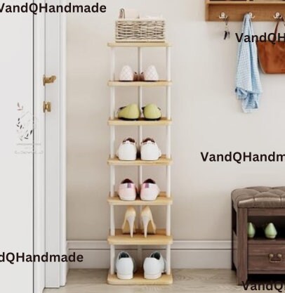 7 Tier Wooden Vertical Shoe Organizer | Shoe Rack | Shoe Stand | Closet ...