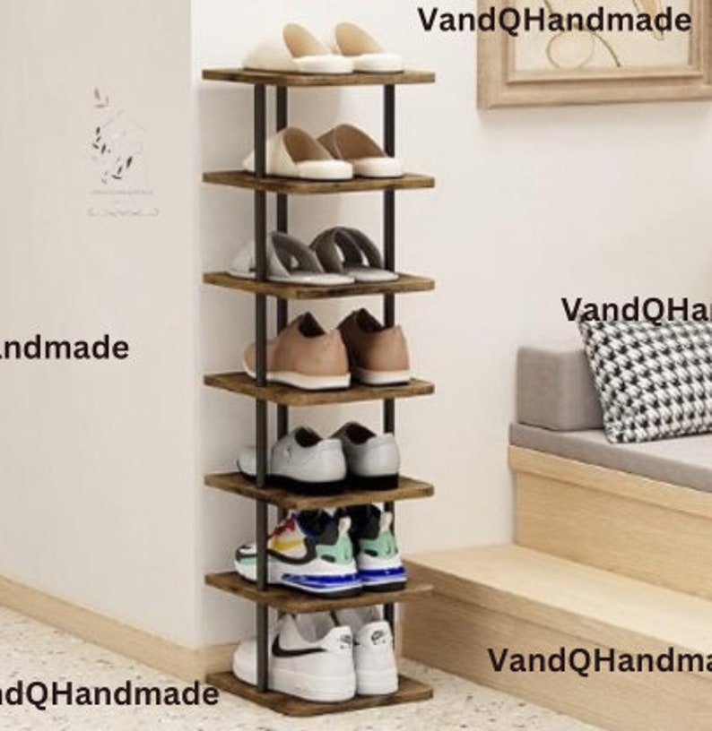 7 Tier Wooden Vertical Shoe Organizer | Shoe Rack | Shoe Stand | Closet ...