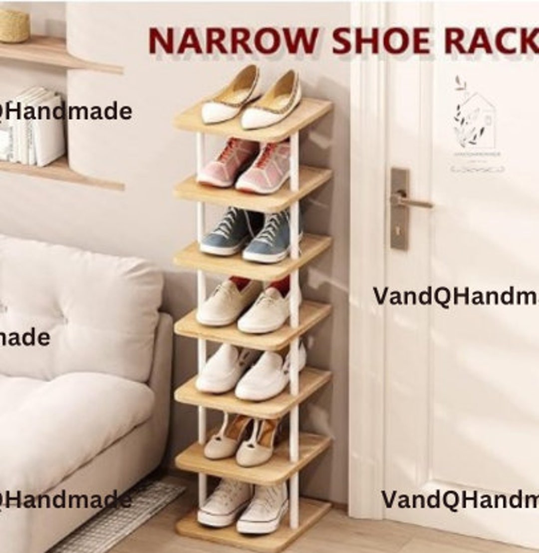7 Tier Wooden Vertical Shoe Organizer | Shoe Rack | Shoe Stand | Closet ...