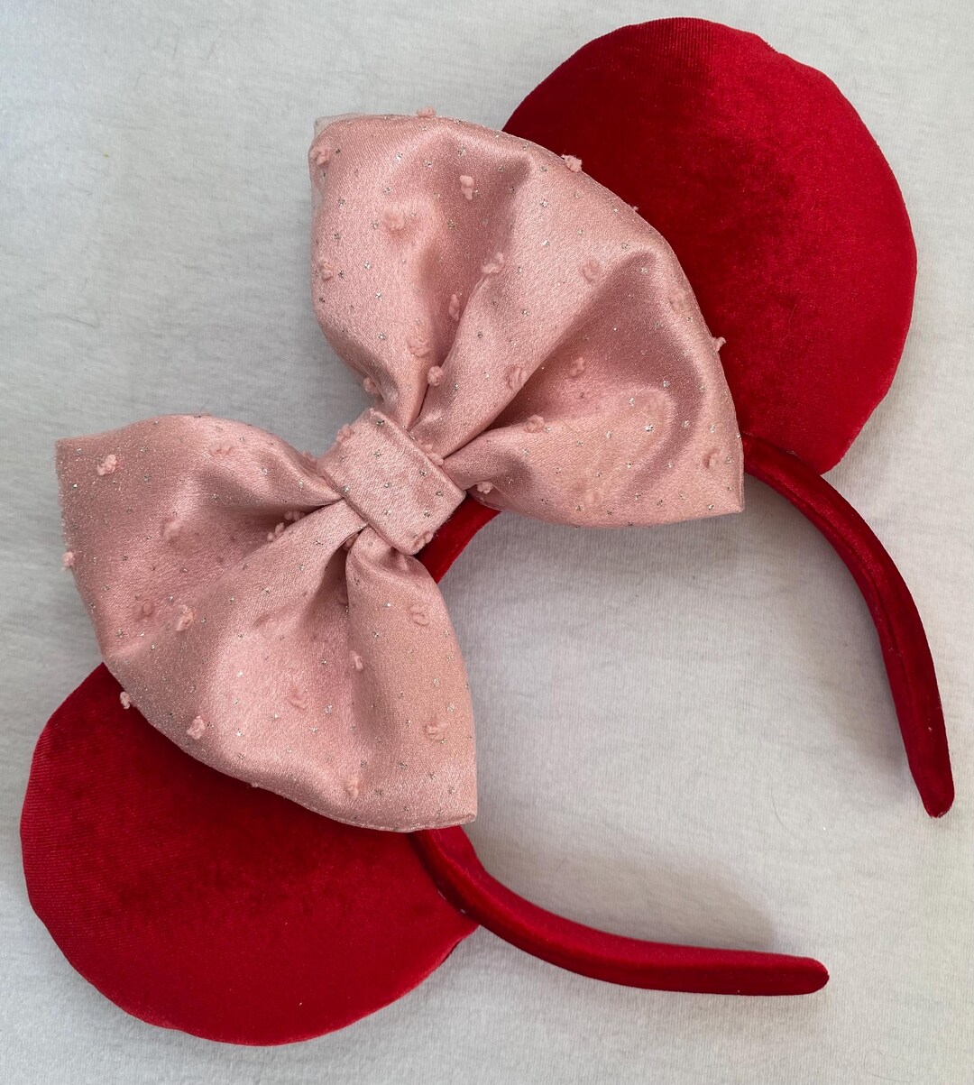 Valentine Day Mouse Ears, Red and Pink Mouse Ears, Velvet Mouse Ears ...