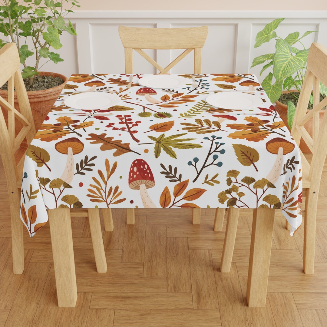 Thanksgiving Tablecloth, Autumn and Fall Tablecloth, Farmhouse Boho ...