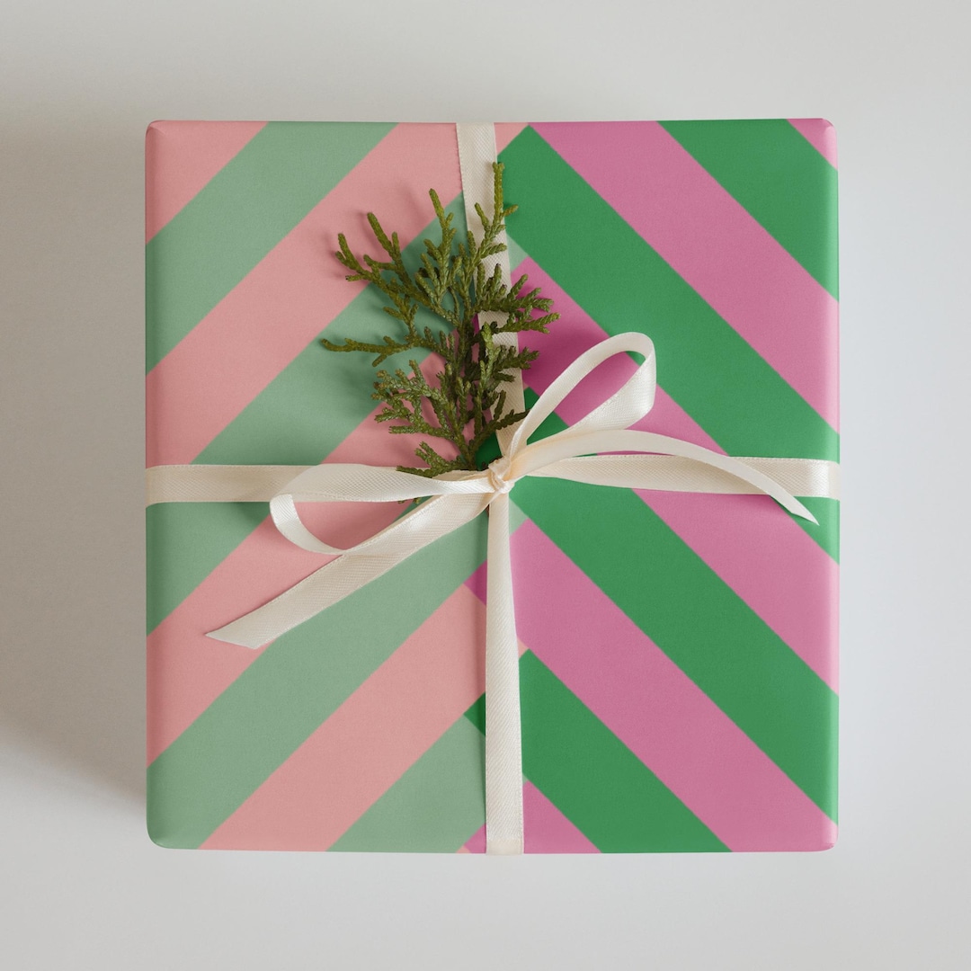 Wicked Glimmer & Hex Wrapping Paper Sheets 3 Classic Pink and Green ...