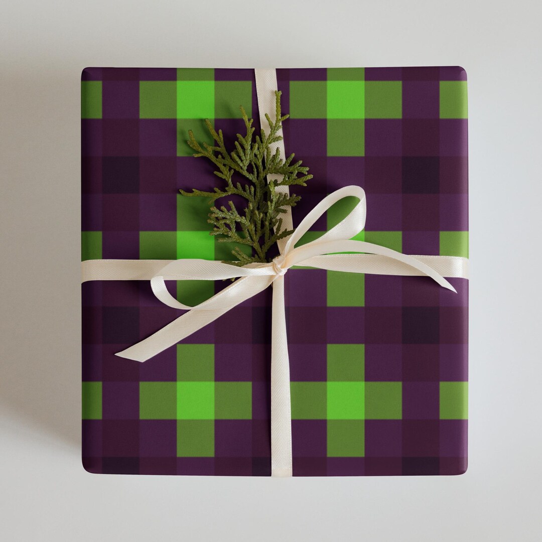 Toxic Twilight Wrapping Paper Sheets (3) - Intricate Green Purple ...