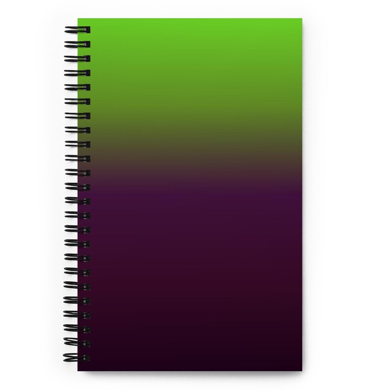 Toxic Twilight Spiral Notebook - Chic Purple and Green Gradient ...