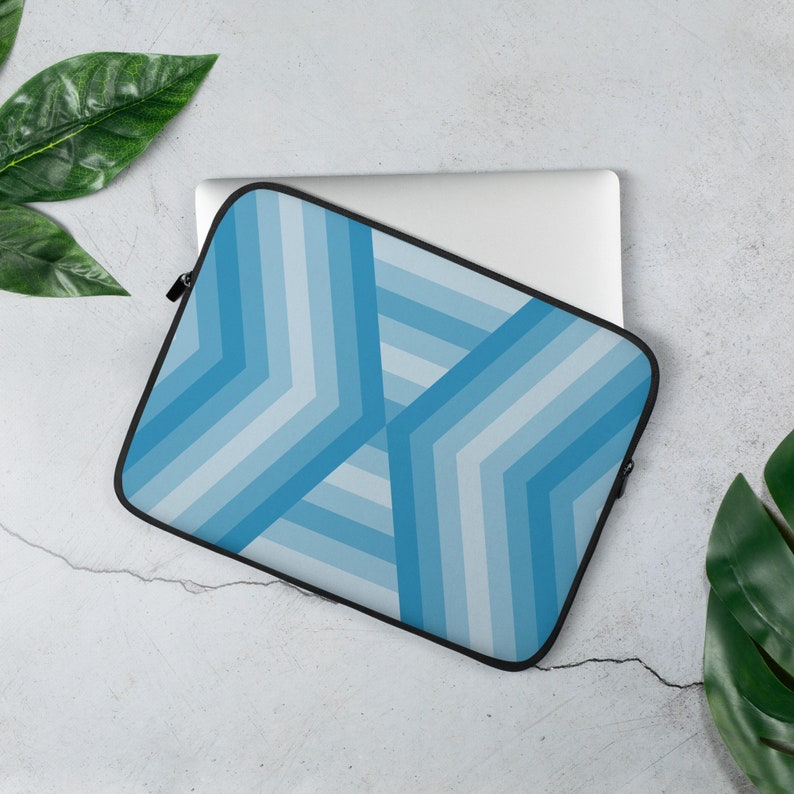 Nimbus Blue Laptop Sleeve - Bold Blue Geometric X Design || 13” or 15 ...