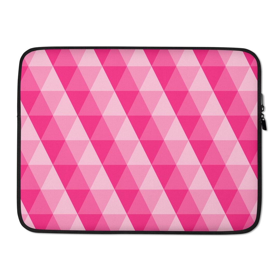 Pink Paradise Laptop Sleeve - Modern Pink Geometric Triangles | 13” or ...
