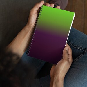 Toxic Twilight Spiral Notebook - Chic Purple and Green Gradient ...