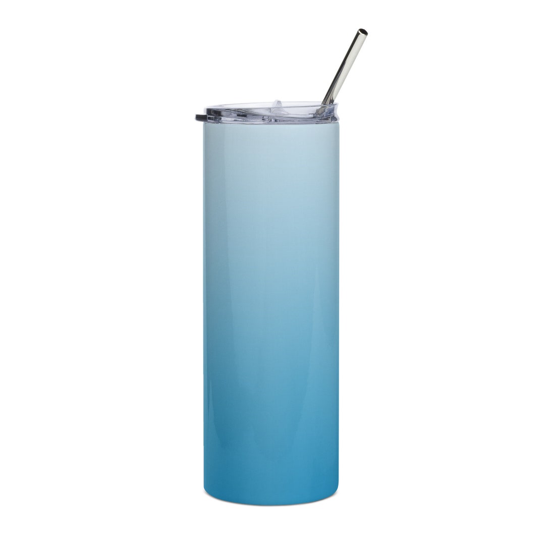 Nimbus Blue Stainless Steel Tumbler - 20oz - Chic Blue Gradient Design ...