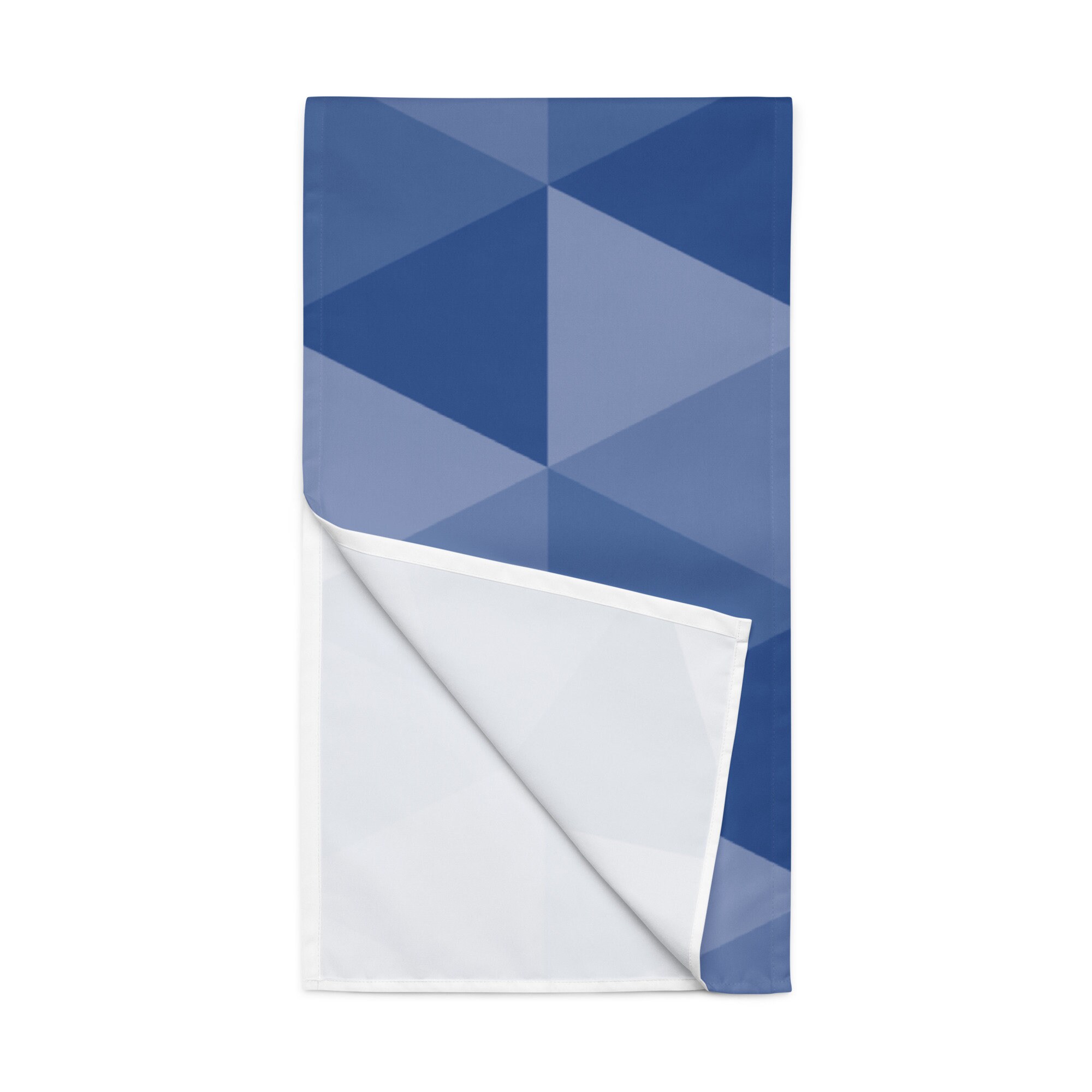 Navy Cascade Table Runner Modern Navy Blue Geometric Triangles Design ...