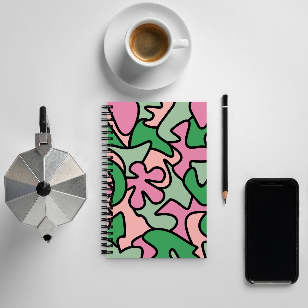 Wicked Glimmer & Hex Spiral Notebook Fun Pink, Green, and Black ...