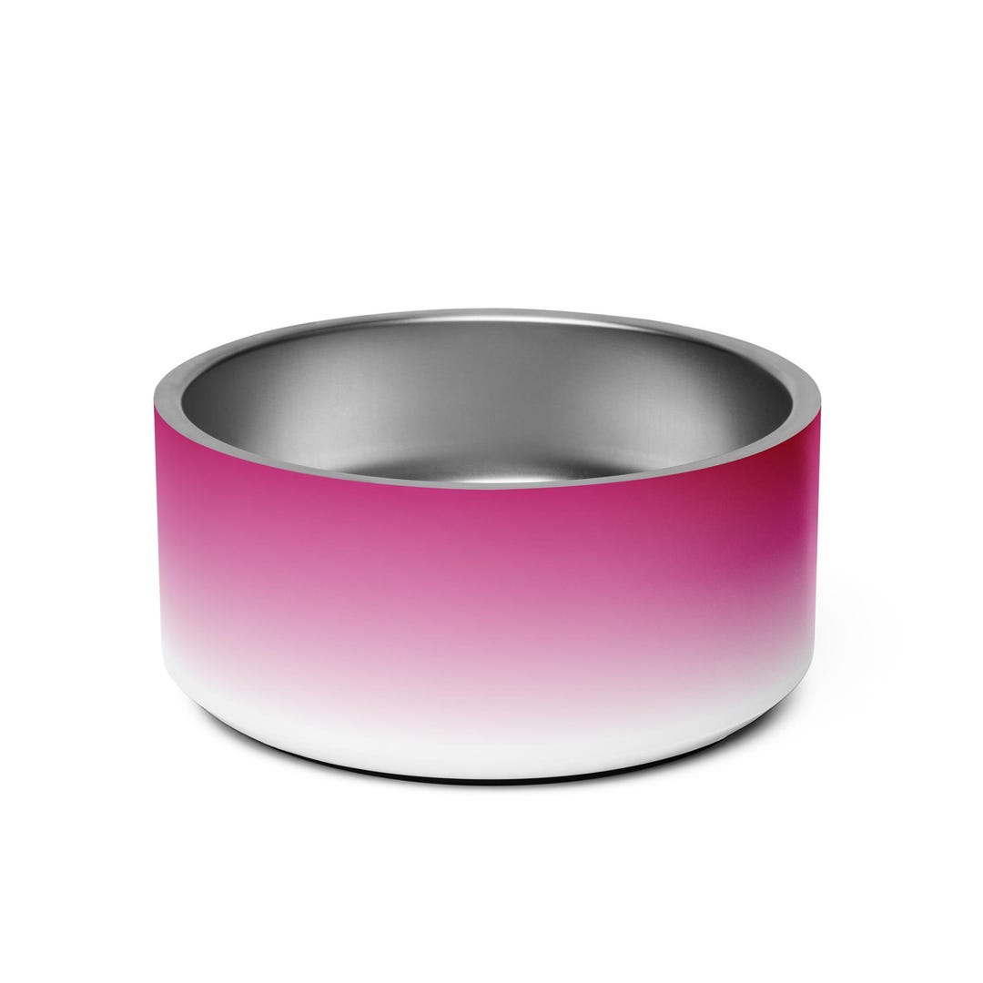 Dragonfruit Dip Pet Bowl – Hot Pink & White Gradient Dog or Cat Bowl ...