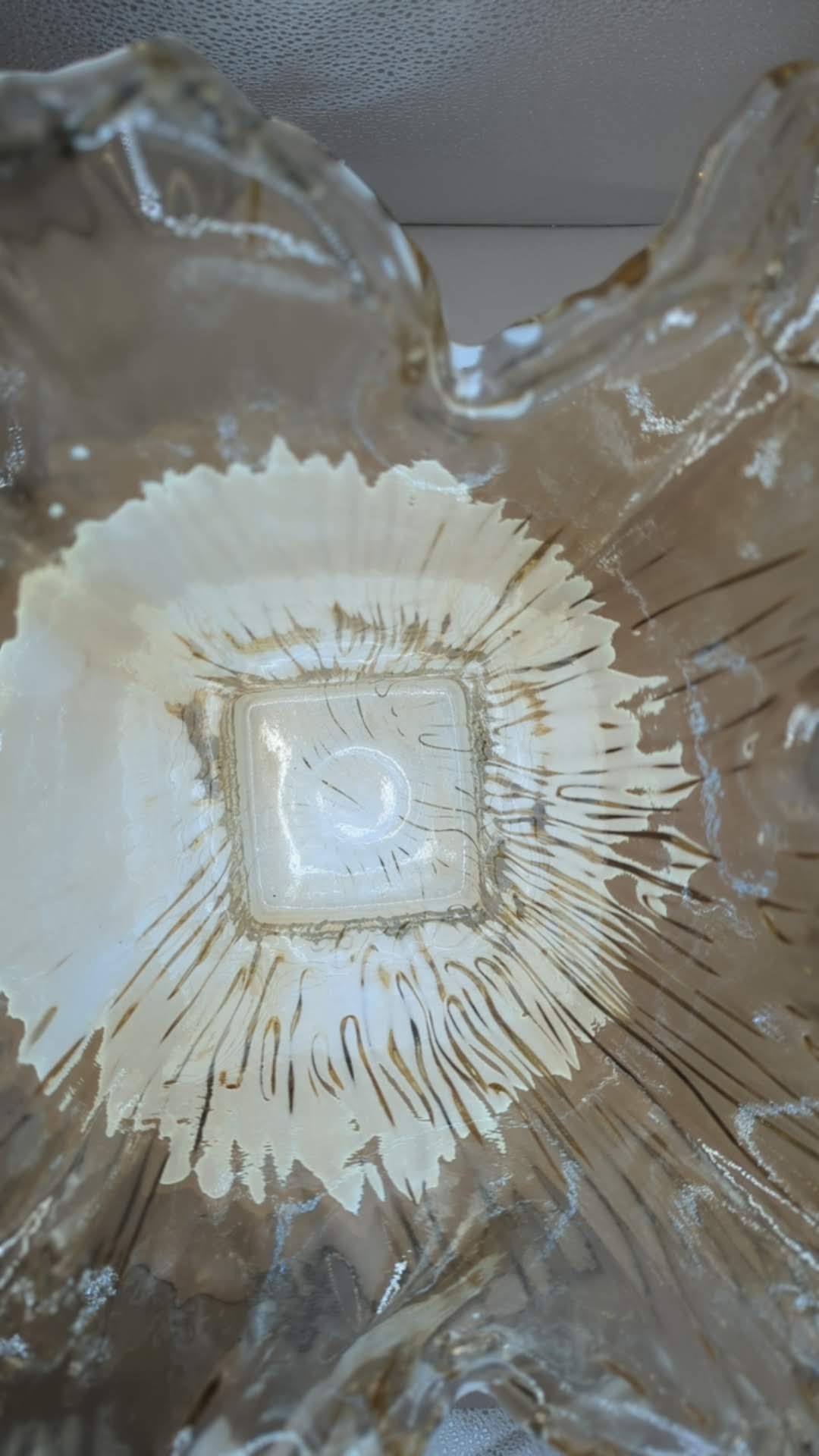 Large Gold Shimmer Glass Ruffle Vase - Etsy