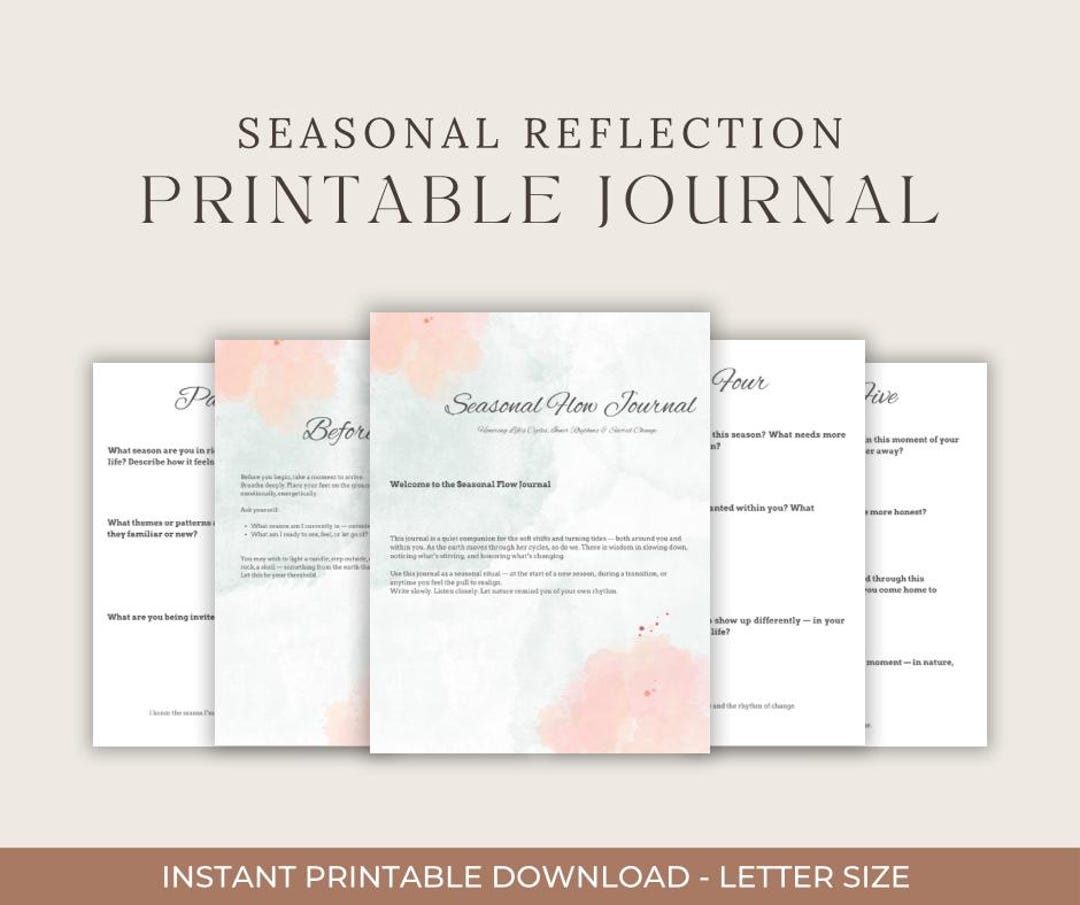 Seasonal Reflection Journal – Printable Mini Journal for Mindful ...