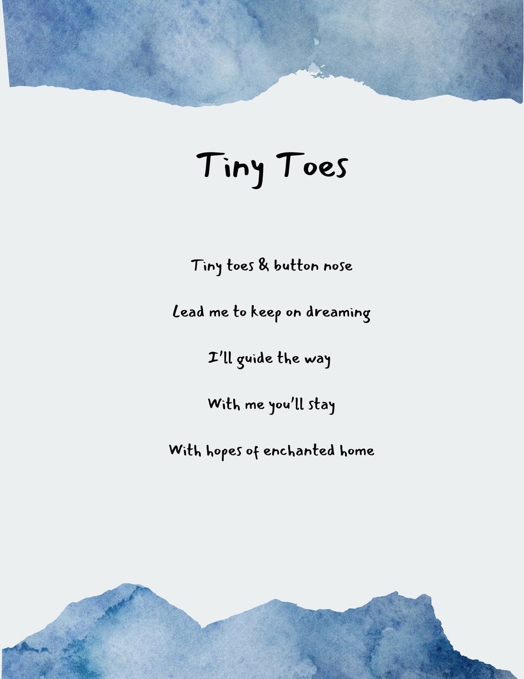 Mother to Child “tiny Toes” Original Poem Printable - Etsy