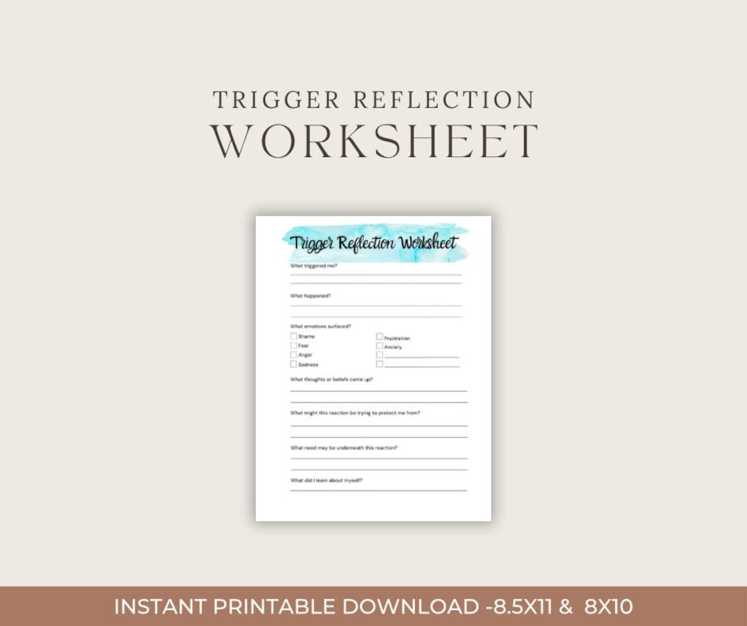Emotional Triggers Worksheet | Identify & Understand Triggers Journal ...