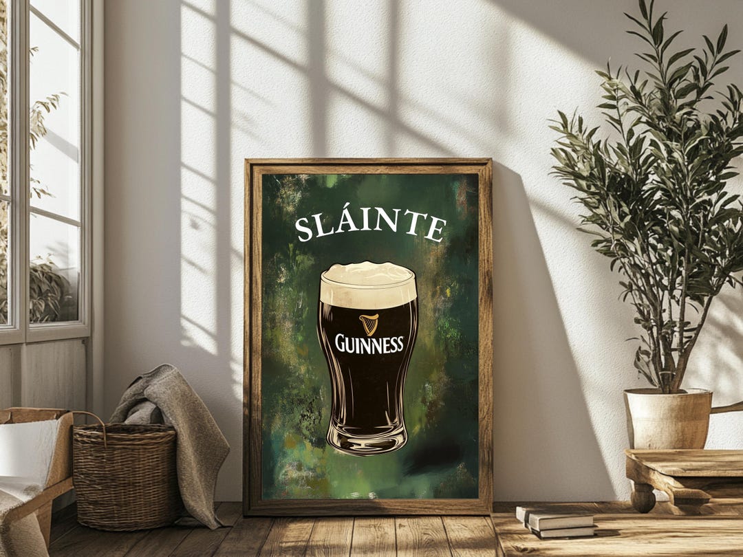 Guinness Beer Print: Sláinte Irish Pub Wall Art - Etsy