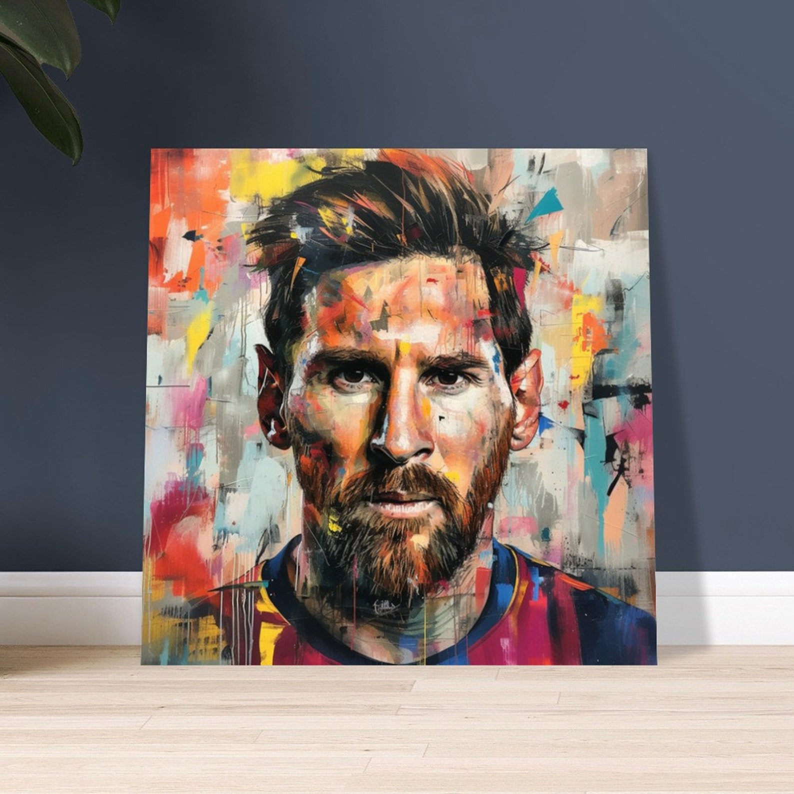 Lionel Messi Portrait Poster. Colorful Portrait Wall Art. Leo Messi ...
