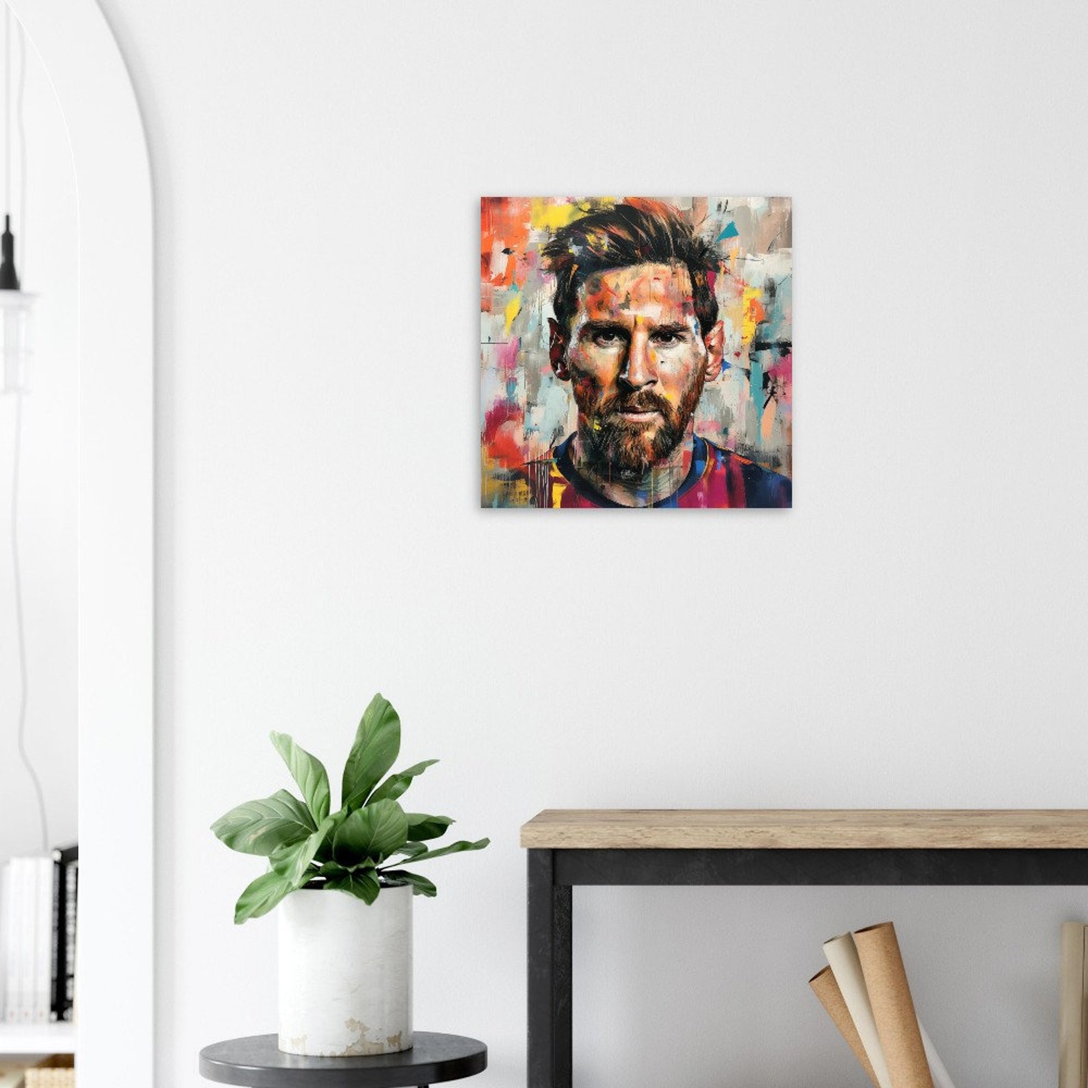 Lionel Messi Portrait Poster. Colorful Portrait Wall Art. Leo Messi ...
