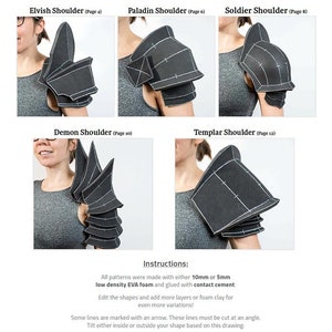 Shoulder Armor EVA Foam Cosplay Pattern Collection 3 - 5 Different ...