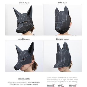 Fox Mask Pattern Collection - 4 Different Designs - Digital Download ...
