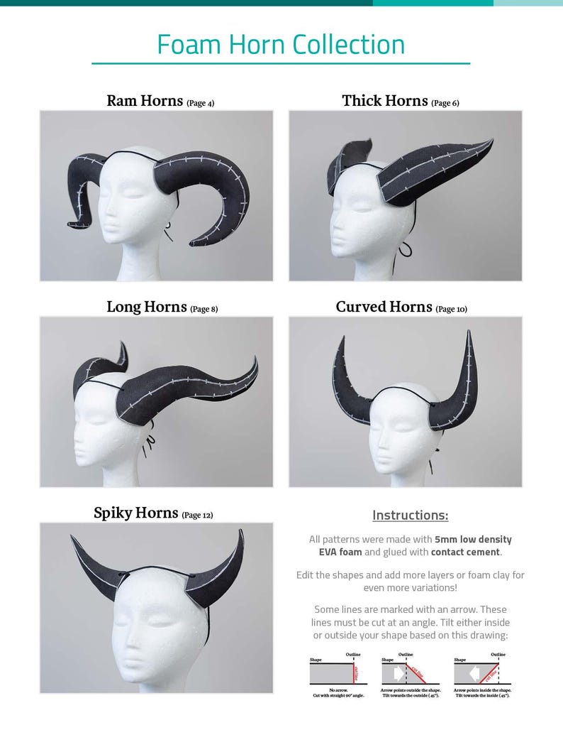 Basic Horn Pattern Collection - 5 Different Designs - Digital Download ...