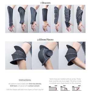 Bracer & Elbow Armor Pattern Collection - 10 Designs - Digital Download PDF - Etsy
