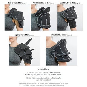 Shoulder Armor EVA Foam Cosplay Pattern Collection 2 - 5 Different ...
