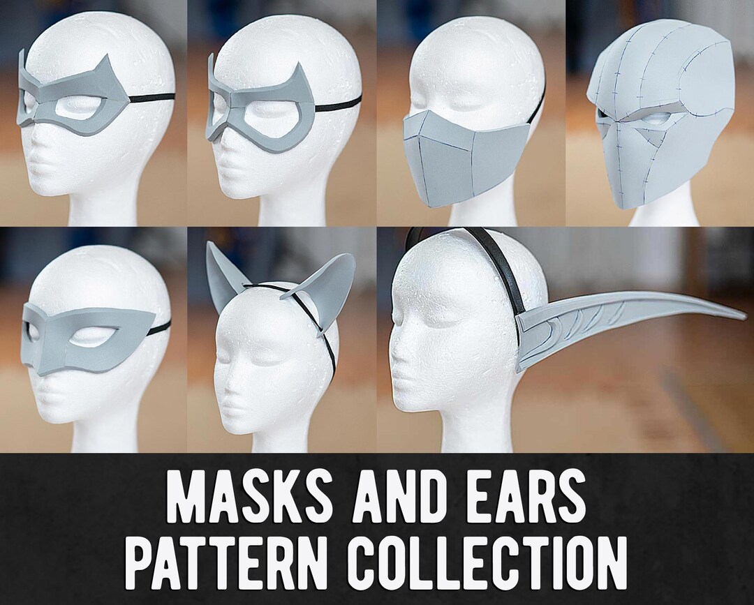 Masks and Ears EVA Foam Cosplay Pattern Collection 10 Different Designs ...