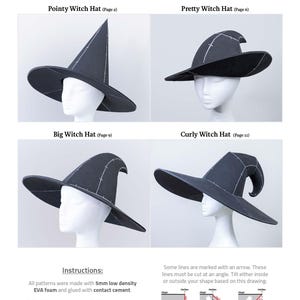 Witch Hat Pattern Collection - 4 Designs - Digital Download PDF - Etsy