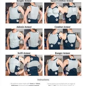 Male Breastplate EVA Foam Cosplay Pattern Collection - 6 Different ...