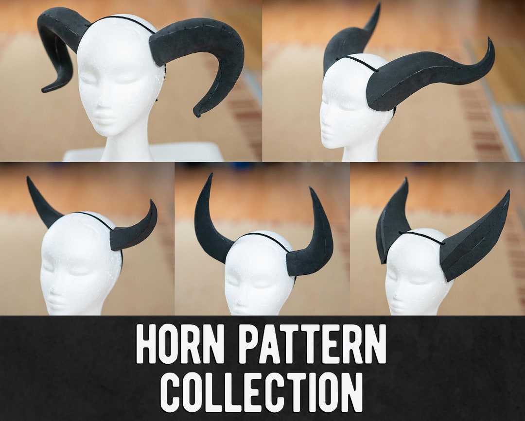 Horn EVA Foam Cosplay Pattern Collection 5 Different Designs Digital ...