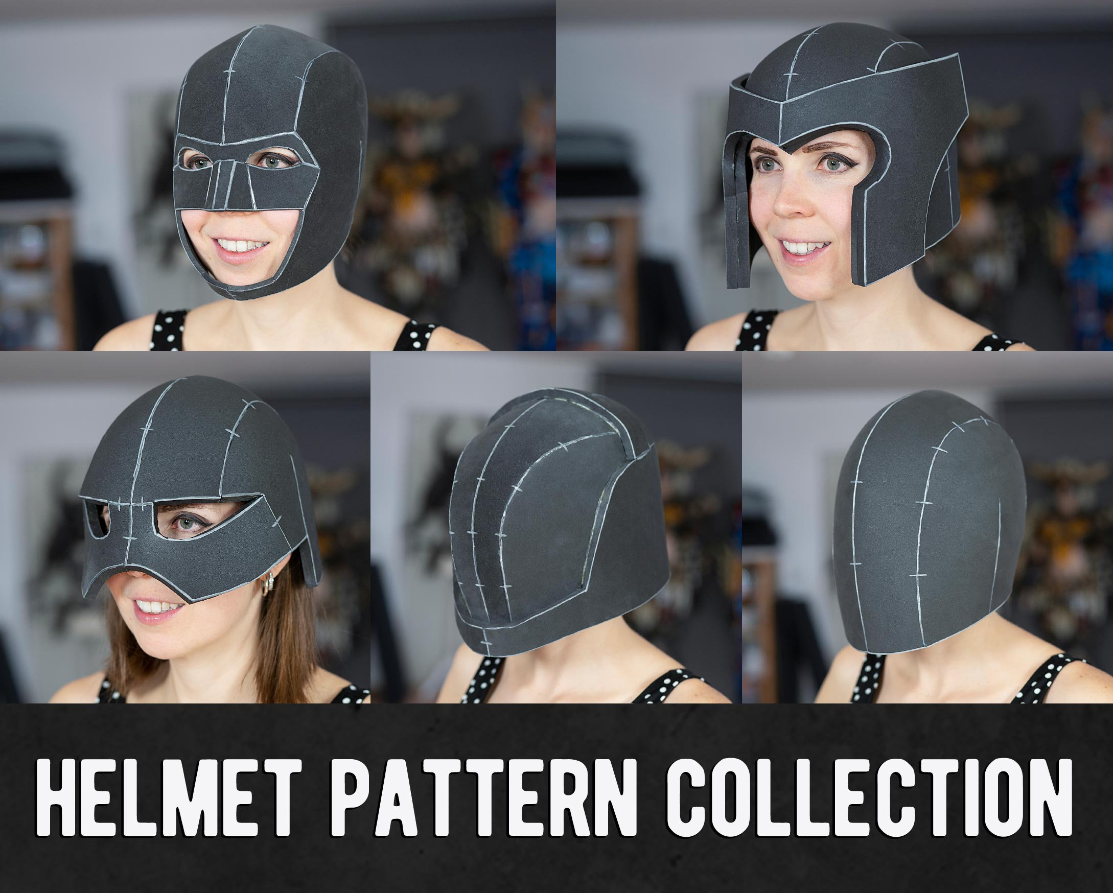 Helmet EVA Foam Cosplay Pattern Collection 5 Different Designs Digital ...