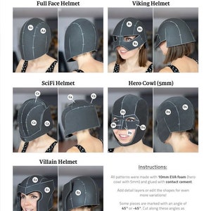 Helmet EVA Foam Cosplay Pattern Collection - 5 Different Designs ...